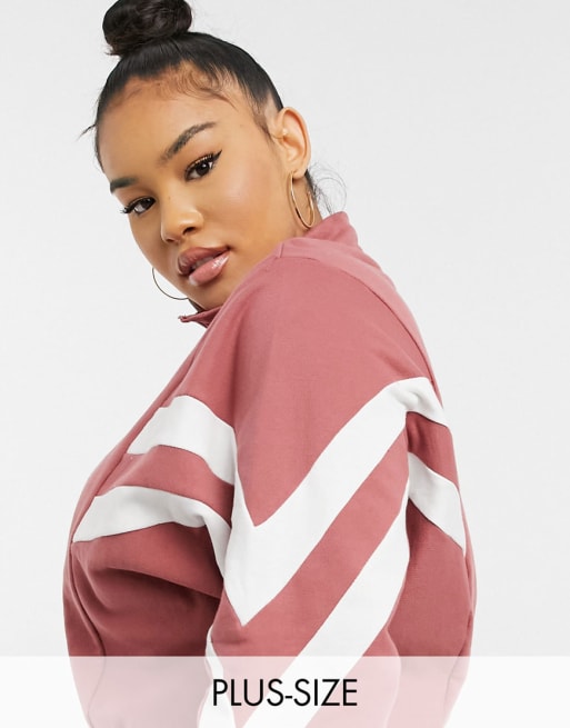 Influence Plus – Set in Staubrosa gestreift | ASOS