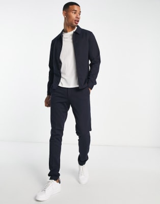 Jack & Jones Premium – Marinblå, smal kostym i jersey | ASOS