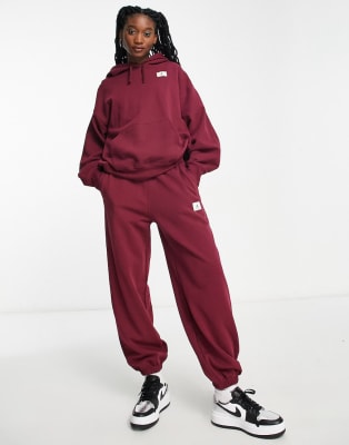 Jordan Flight fleece tracksuit in cherrywood red | ASOS
