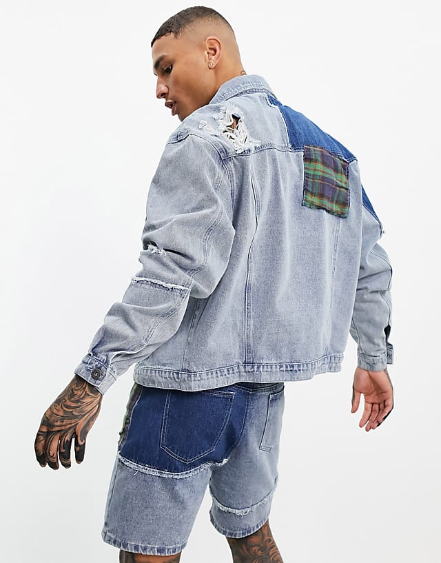 Liquor N Poker 90s patchwork denim co-ord set in blue | ASOS Liquor N Poker 90s patchwork denim co-ord set in blue | ASOS