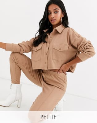 Missguided Petite ribbed two-piece in camel | ASOS
