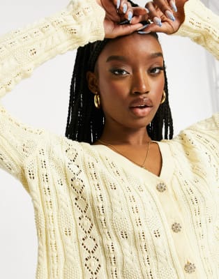 Missguided vest & cardigan co-ord in lemon | ASOS