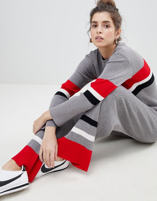 Neon Rose – Pullover und Hose im Set mit Blockstreifen | ASOS