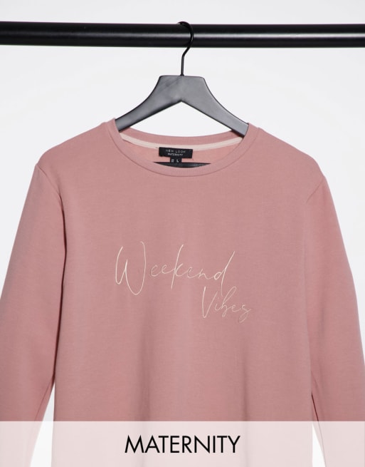 New Look Maternity slogan lounge co-ord in pink | ASOS