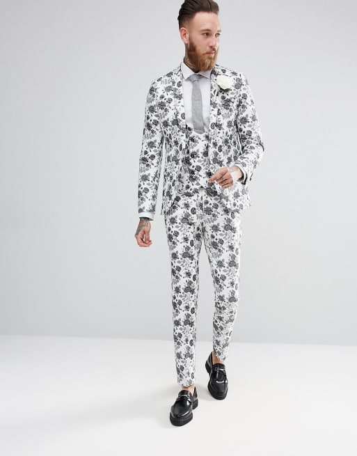 Noose & Monkey Super Skinny Wedding Suit In Jacqaurd | ASOS