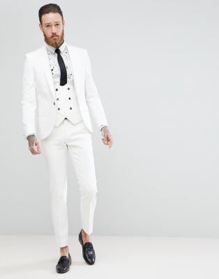 Noose & Monkey Super Skinny Wool Mix Suit In White | ASOS