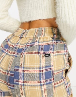 Obey checked flannel shirt and trousers set in vintage blue | ASOS
