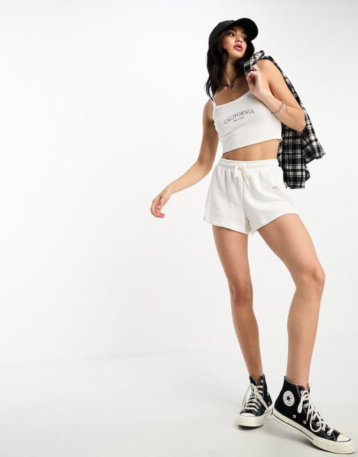 Only 'california' cropped top and shorts co-ord in white | ASOS