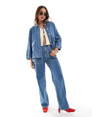 ONLY denim co-ord in blue and white stripe | ASOS