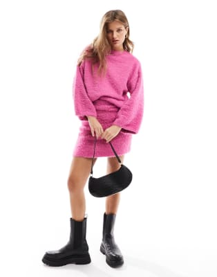 Only Petite - Ensemble en maille duveteuse - Rose | ASOS