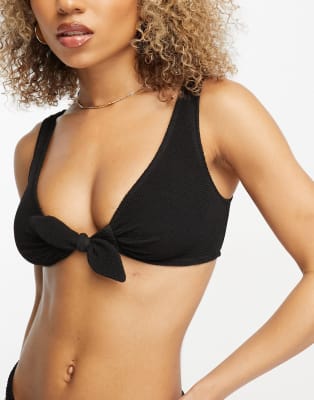 & Other Stories – Vorn gebundenes Bikinioberteil und Bikinihose in Schwarz | ASOS