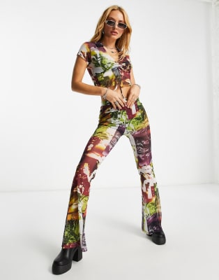 Reclaimed Vintage mesh set in abstract print | ASOS