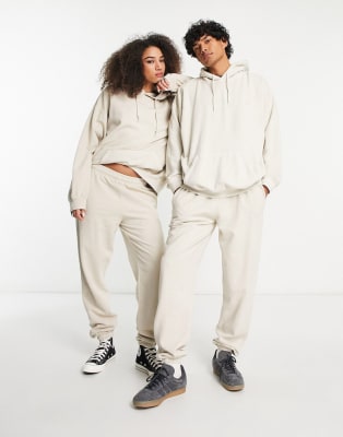 Reclaimed Vintage unisex basic trackies set in stone | ASOS