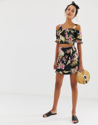 River Island beach crop top & skirt co-ord | ASOS