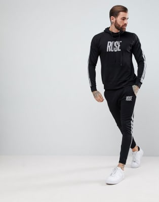 Rose London Tracksuit In Black With Reflective Stripe | ASOS