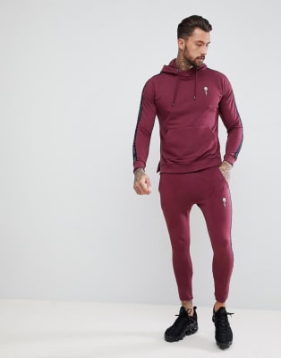 Rose London Tracksuit In Burgundy With Side Stripes | ASOS