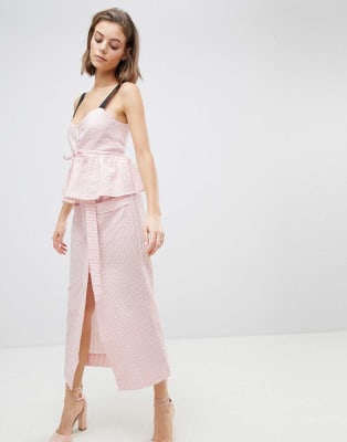 Sabina Musayev Pinstripe Drawstring Cami & Skirt Co-Ord | ASOS