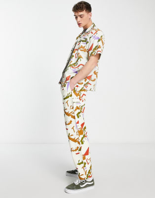 Santa Cruz – Stacked – Vitt, loggmönstrat set i unisex-modell | ASOS