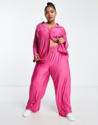 Simply Be pink plisse set | ASOS