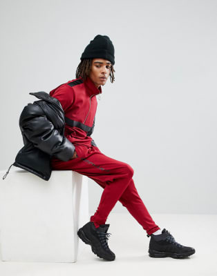 Sixth June Tracksuit In Burgundy With Side Stripes | ASOS