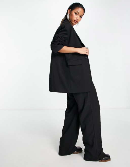 Something New X Naomi Anwer - Ensemble blazer oversize et pantalon - Noir | ASOS