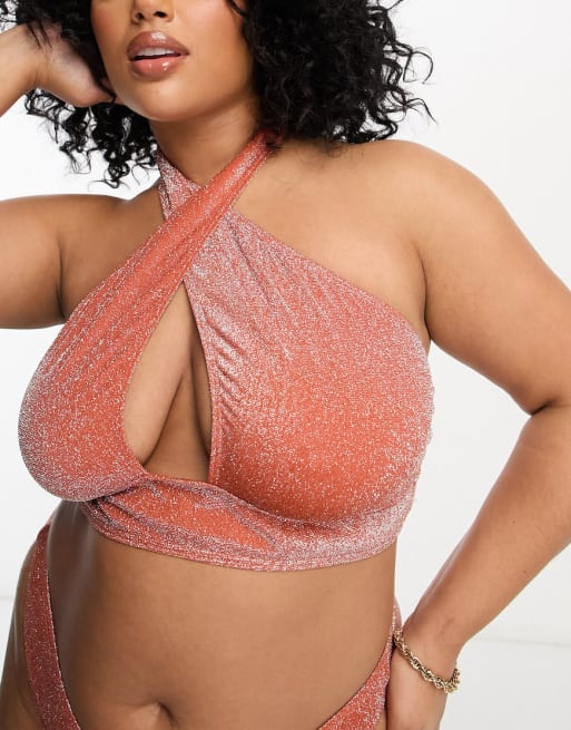 South Beach Curve Mix And Match In Rust Metallic Asos