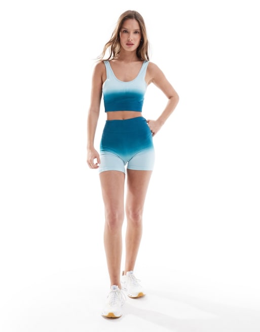 South Beach ombre seamless active set in turquoise | ASOS