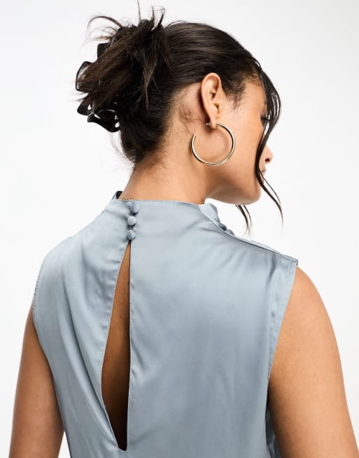 Style Cheat Satin Set In Slate Blue Asos