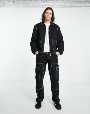 The Couture Club worker set in black with contrast stitching | ASOS