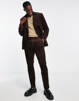Topman - Costume ajusté en velours côtelé - Marron | ASOS