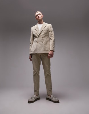 Topman - Costume ajusté en velours côtelé - Taupe | ASOS