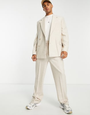 Topman - Costume enveloppant en laine mélangée - Écru | ASOS