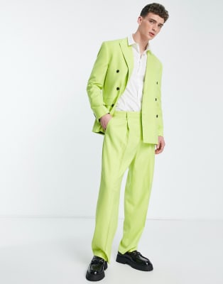 Topman - Costume oversize avec veste et pantalon large - Citron vert | ASOS