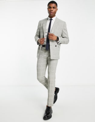 Topman skinny suit in grey check | ASOS
