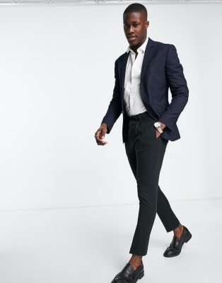 Topman skinny suit jacket and trouser in navy | ASOS