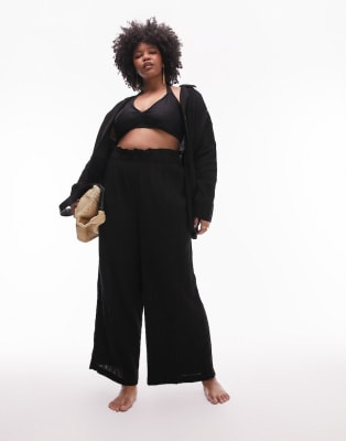 Topshop Curve - Ensemble de plage texturé casual - Noir | ASOS