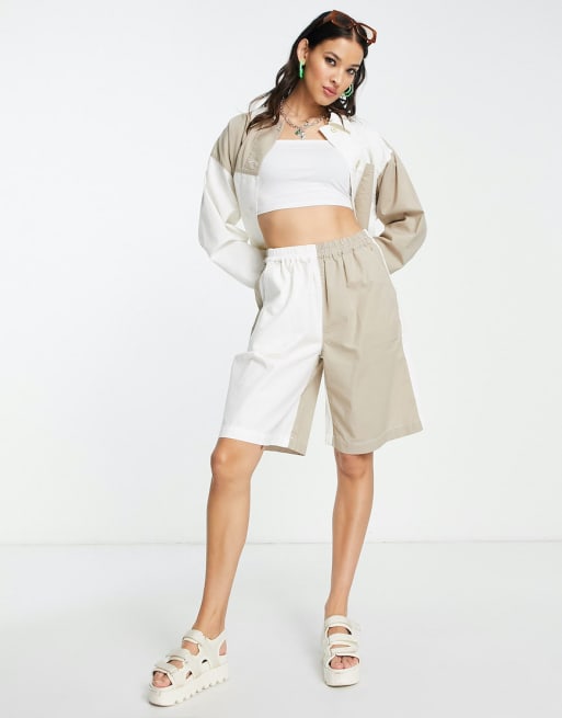 Topshop - Ensemble effet color block - Blanc et beige | ASOS
