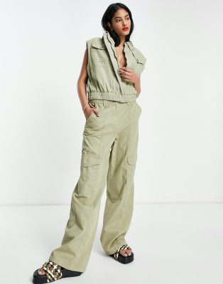 Topshop utility set in sage | ASOS