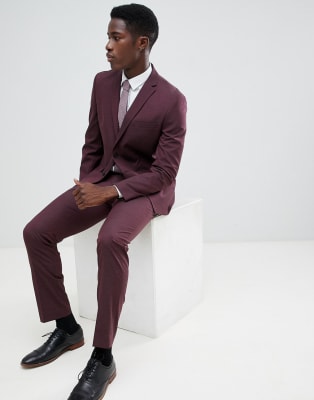Traje de corte slim en color ciruela de Selected Homme | ASOS