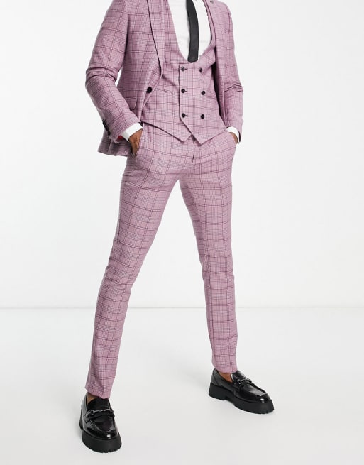 Traje Morado A Cuadros De Corte Entallado Suchet De Twisted Tailor Asos