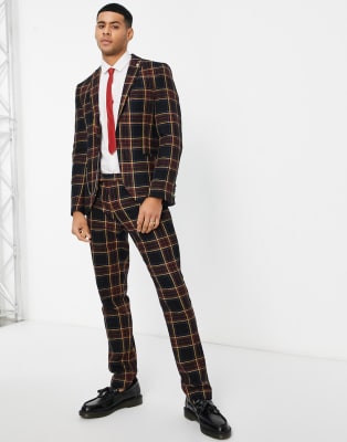 Twisted Tailor Greco suit set in black and red check | ASOS