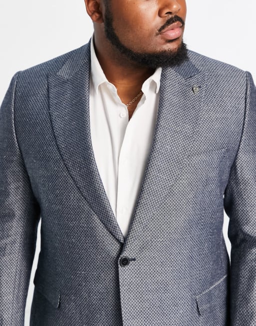 Twisted Tailor suit set with micro geo jacquard in blue and white | ASOS