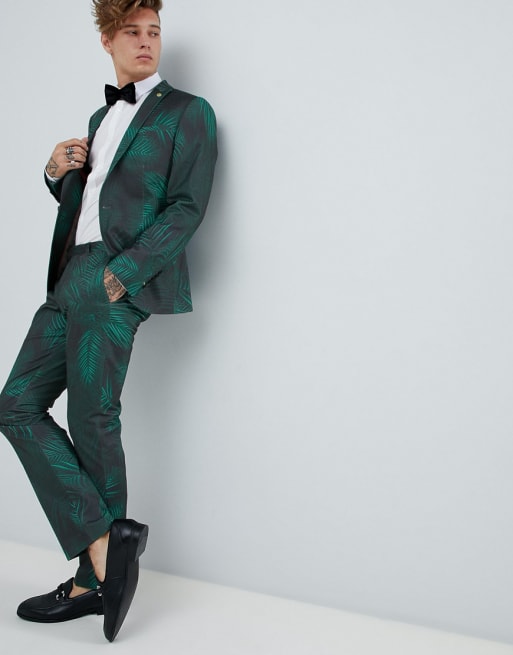 Twisted Tailor super skinny suit with leaf print | ASOS
