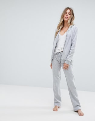Ugg – Graue, doppelt gewebte Fleece-Jogginghose und Kapuzenpullover ...