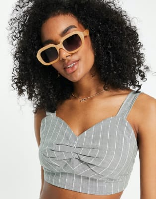 Vero Moda 3 piece suit in khaki pin stripe | ASOS