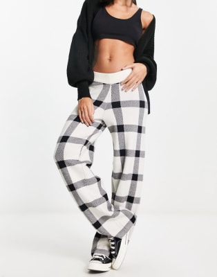 Vero Moda oversized check jumper and pants set in mono | ASOS