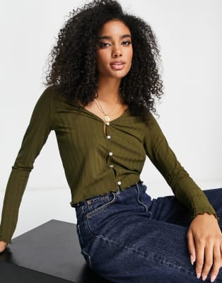 Vero Moda ribbed co-ord in Khaki | ASOS
