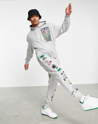 Vintage Supply retro skate sweat suit in grey | ASOS