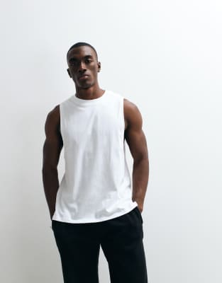 4505 Icon cotton drop armhole training vest with quick dry finish in ...