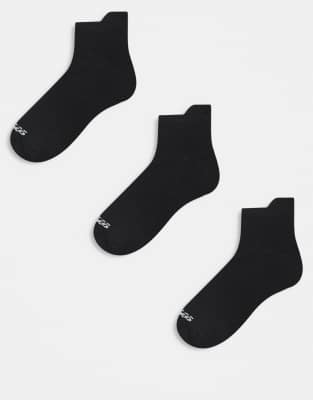 4505 quick dry running trainer socks with arch support 3 pack in black | ASOS